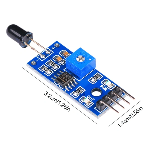 4 Pin IR Flame Detection Sensor Module Sensitivity Adjustable Fire ...