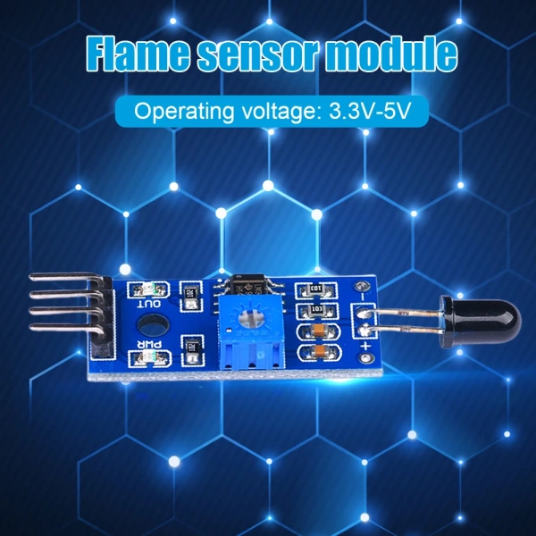 4 Pin IR Flame Detection Sensor Module Sensitivity Adjustable Fire ...